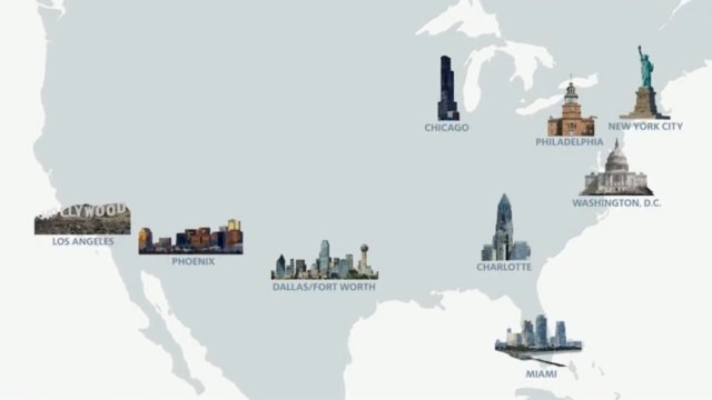 Us Airways Hub Cities Map