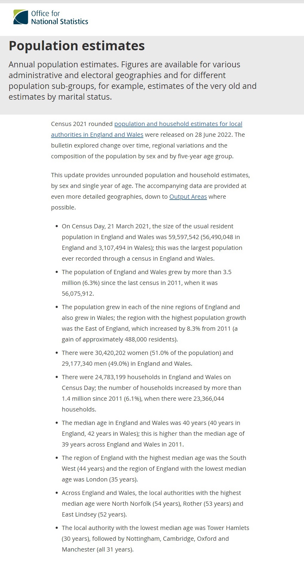 | Census 2021 England and Wales released in 2022Dilemma X